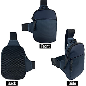 LKEX Mini Sling Bag Men Small Crossbody Bag Women Fanny Packs Casual Personal Pocket Bag Backpack Phone Chest Bag (Blue-Small（L*w*h=17 * 3 * 22cm）)