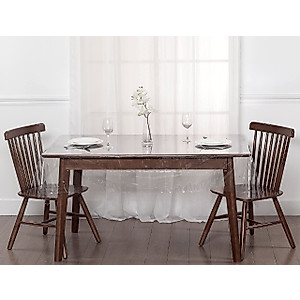 DiamondHome Clear_Transparent Tablecloth Heavy Duty Kitchen Table TOP Cover Water Proof Hard Plastic Vinyl Spills Protector (48" x 60")