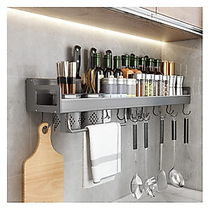 Over The Sink Dish Drying Rack,Wall Mount Microwave Oven Shelf,for Kitchen Counter Organizer Storage Space Saver,with Fixing Kit (Color : Gun Grey, Size : 80x14x8.5cm)