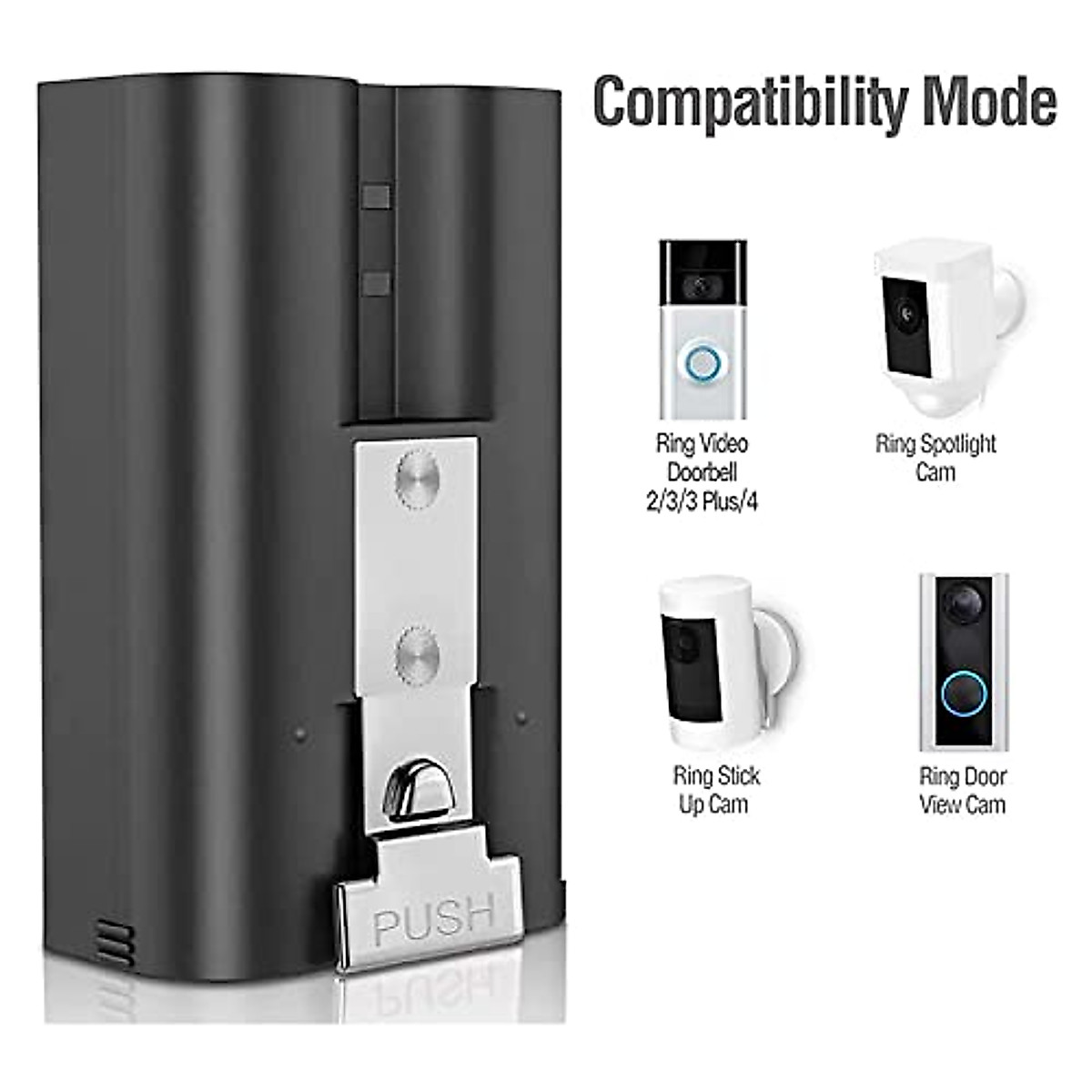 2 Packs 6040mAh Rechargeable Battery and Dual USB Charging Station Compatible with Ring, for Video Doorbell Camera 2/3/4, Stick Up Cam Battery and Spotlight Cam Battery 3.65V Lithium-Ion Batteries