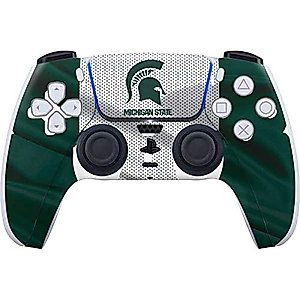 Skinit Decal Gaming Skin Compatible with PS5 and Compatible with PS5 Digital Edition DualSense Controller - Officially Licensed Michigan State University Spartans Jersey Design