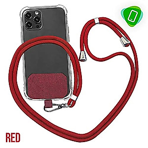 CoGear - Universal Phone Lanyard Patch, Nylon Patch Phone Lanyard, Crossbody Nylon Patch Phone Lanyards (Wine Red, 1 Pcs)