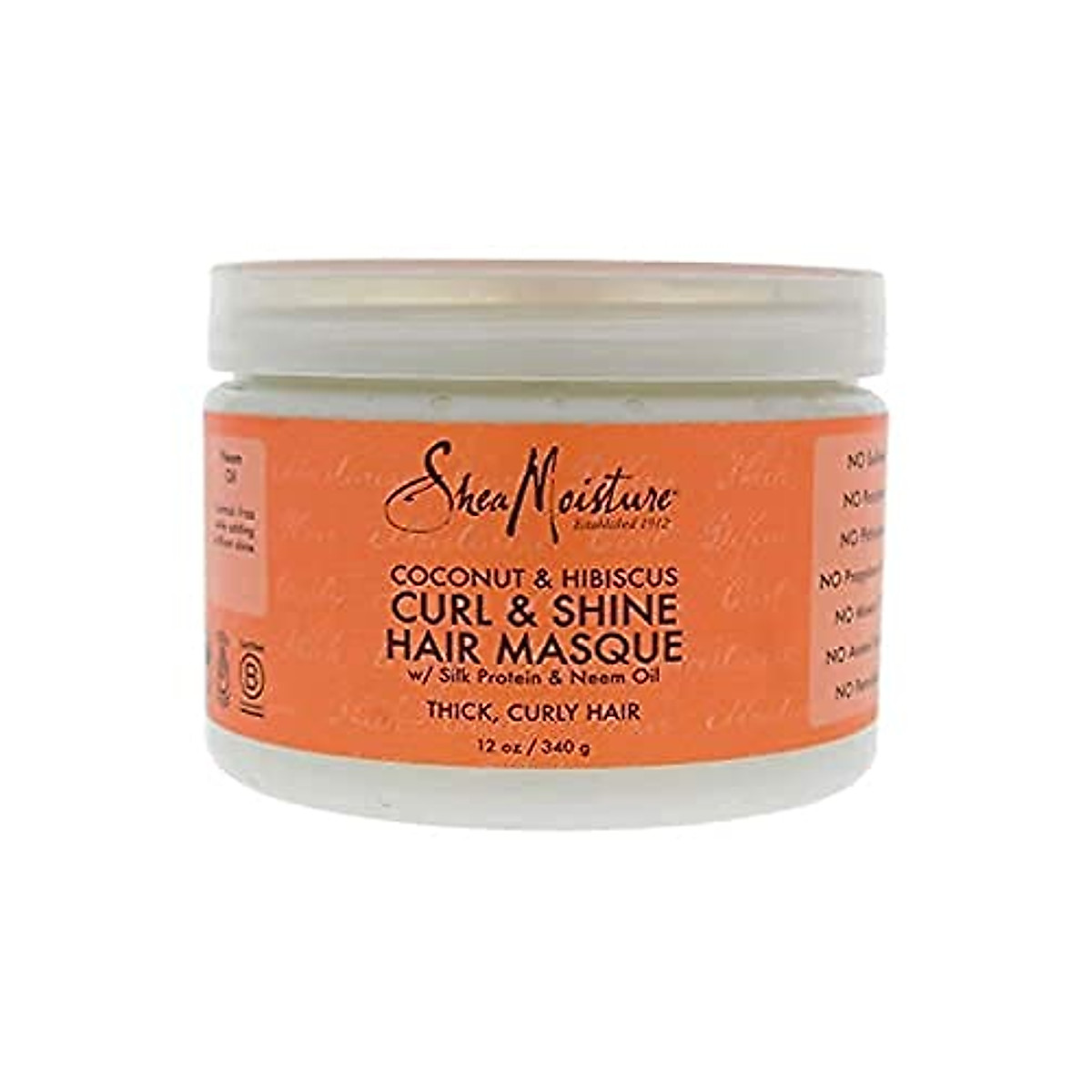 SheaMoisture Curl & Shine Hair Masque with Silk Protein & Neem Oil, Coconut & Hibiscus, 11.5 oz (340 g)