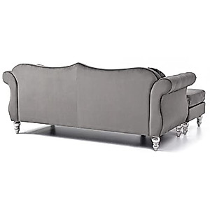 Glory Furniture Hollywood Reversible Sectional, Dark Gray