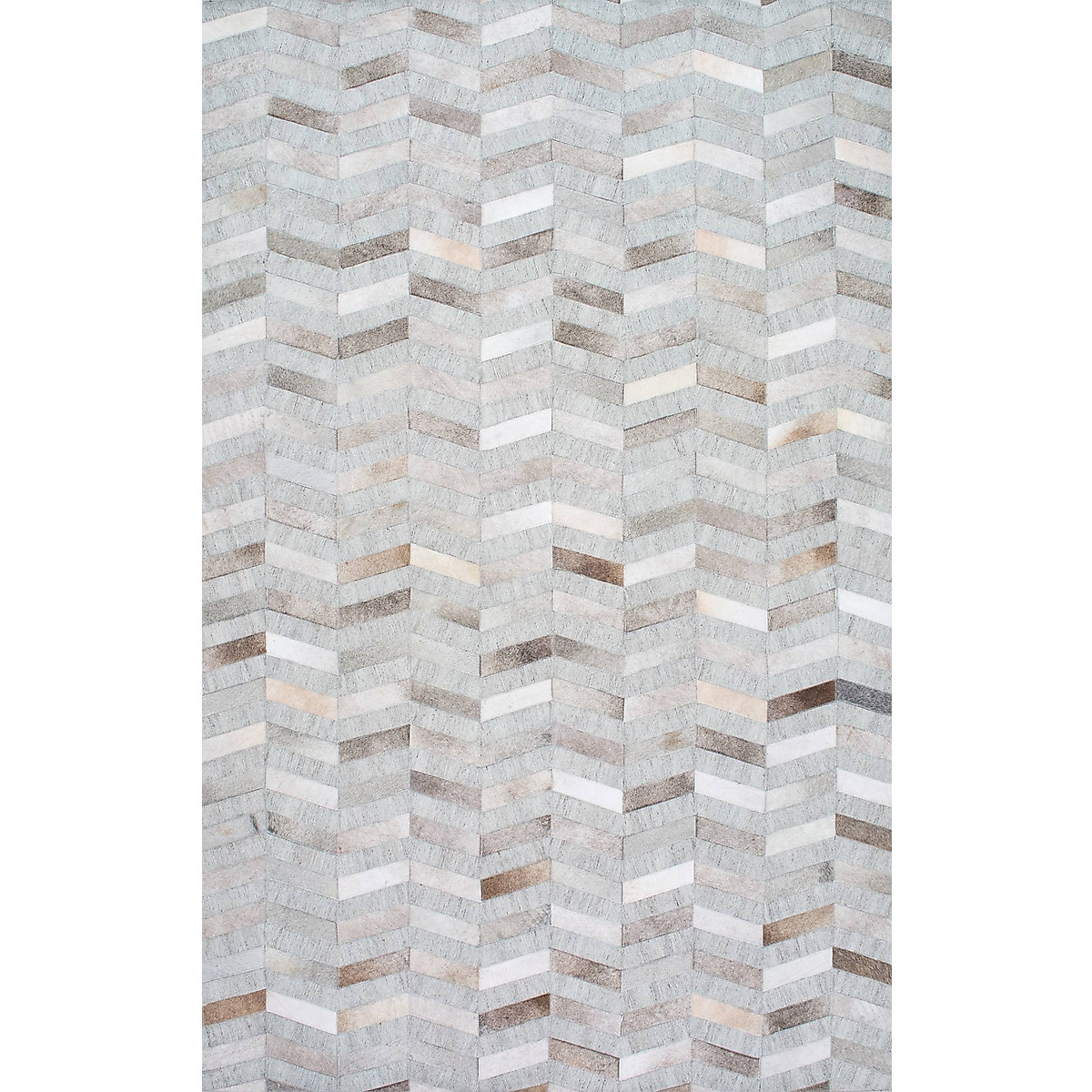 nuLOOM Cece Contemporary Cowhide Area Rug, 8x10, Silver