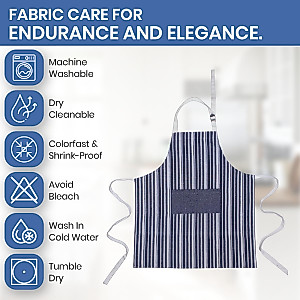 Kitchen Apron |Chef Apron with 2 pockets|Cotton Bib Apron with Adjustable Straps| Restaurant,Embroidery Craft Painting