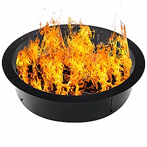 Doniks Fire Pit Ring 42 inches Outside / 36 inches Inside Diameter Heavy 2mm Metal Steel Ring-DIY fire Pit Ring Above or on The Ground for Outdoor Camping, Backyard (42 x 36 x 10 Inch)