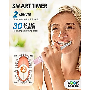 Voom Sonic Pro 5 Electric Toothbrush for Adults - Ultrasonic Electric Toothbrushes with Replacment Brush Head, Dentist Recommended Power Sonic Toothbrush with 5 Modes