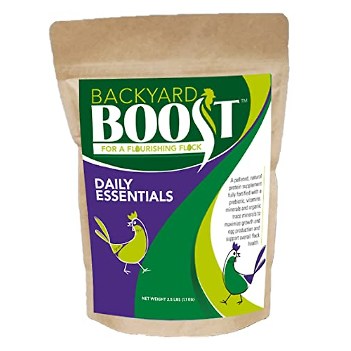 Backyard Boost Daily Essentials Chicken Feed | Palleted High Protein Food for Laying Hens | 2.5 Pound Bag