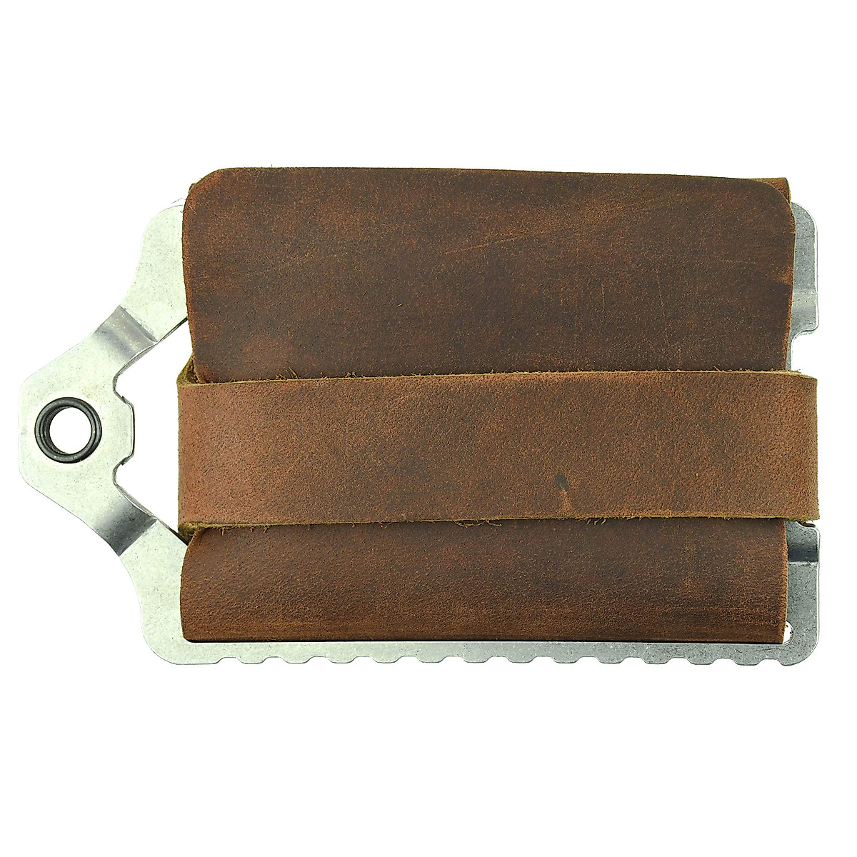 Trayvax Element Wallet, RFID Front Pocket Credit Card Holder with Money Clip, Minimalist Slim Leather Metal Wallet for Men and Women, Raw Mississippi Mud