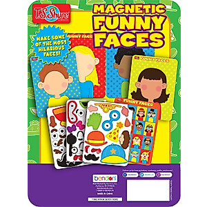 Bendon TS Shure Create Funny Faces Magnetic Activity Tin with Illustrated Magnet Sheets and Playcard 50261