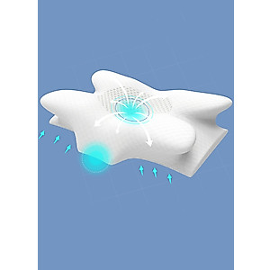 Bespilow Cervical Pillow for Neck and Shoulder Pain Relief,Contour Memory Foam Pillow with Hole,Ergonomic Orthopedic Neck Support Pillow for Side,Back and Stomach Sleepers with Breathable Pillowcase