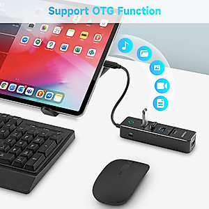 USB C Hub, RSHTECH USB C Dongle Adapter with 4K HDMI, 3 USB 3.0 Data Port, 100W Power Delivery, SD/TF Card Reader, Aluminum USB-C/Thunderbolt 3 Hub Dock for PC and Laptop, RSH-T16