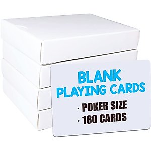 IMAGAME White Blank Playing Cards – 180PCS DIY Flash Cards, Game Cards, Study Learning Cards, Message Card, Thank You Card, Gift Card, Word Cards for Writing, Drawing – Poker Size
