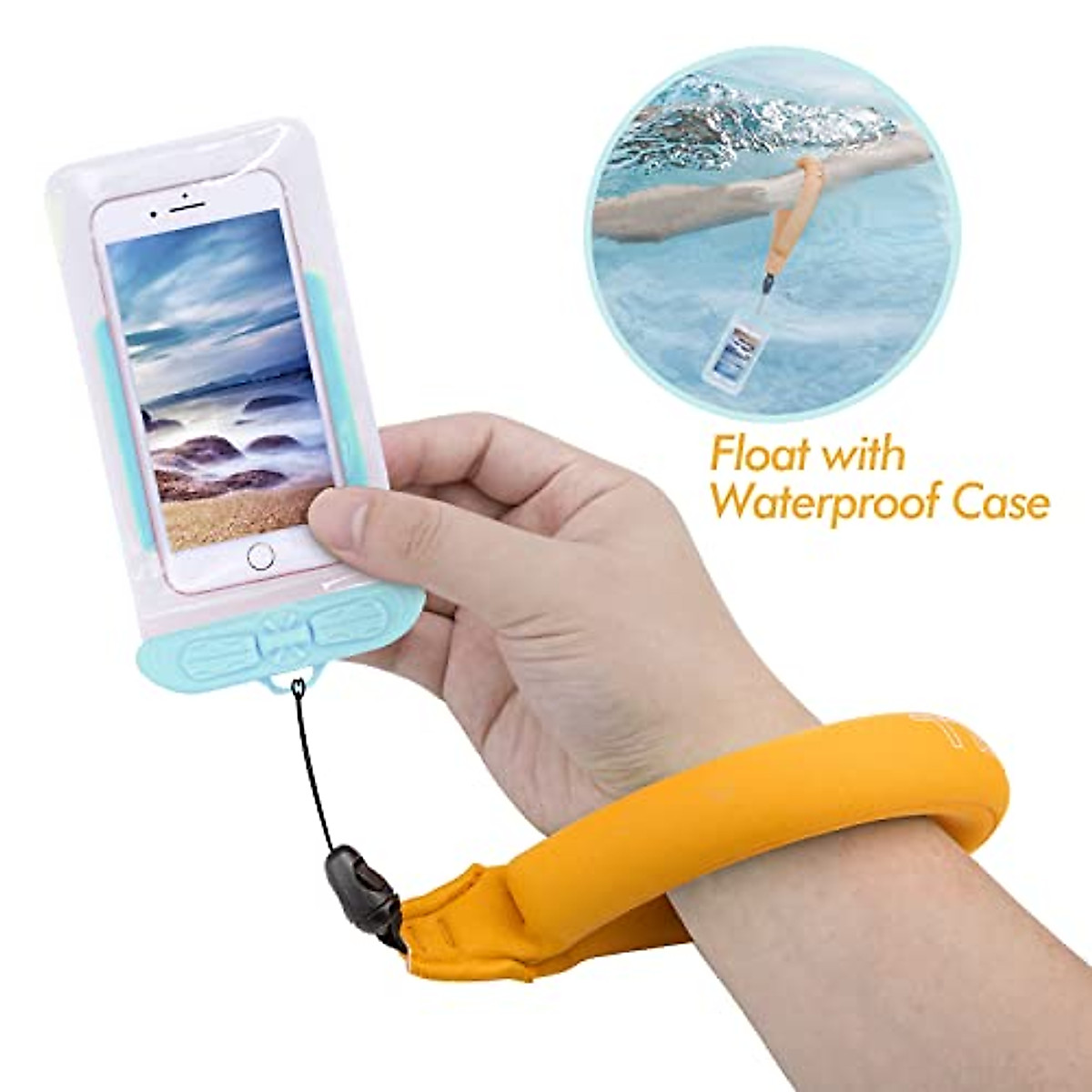 Luxebell Waterproof Camera Float, Universal Foam Floating Wrist Strap for GoPro Hero 11 10 9 8 7 6 5, Nikon, Olympus, Canon, Keys, Sunglasses and Phones Orange & Red