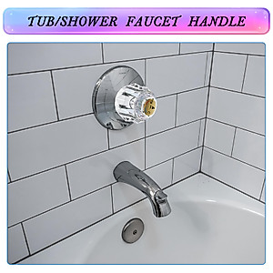 Dreyoo Faucet Handle Compatible with Delta Faucet RP2391, Single Clear Knob Handle Kit with Offset Hole for Shower/Tub, 2-1/2" x 2-1/8" Faucet Knob Replacement, Clear Acrylic Finish (1 Pack)