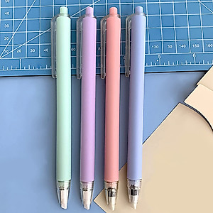 GINCEVHY 4 PCS Morandi Color Retractable Paper Cutter Pen, Craft Art Ceramic Blade, Safety Hobby Knife with Precision Blade for School and Home
