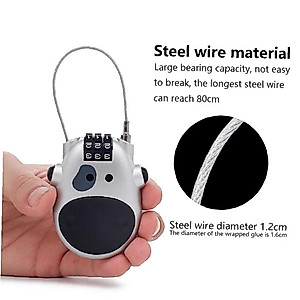 Retractable Cable Lock Mini Lock Number Padlock Luggage Locks with Cable for Suitcases Bike Snowboard Stroller