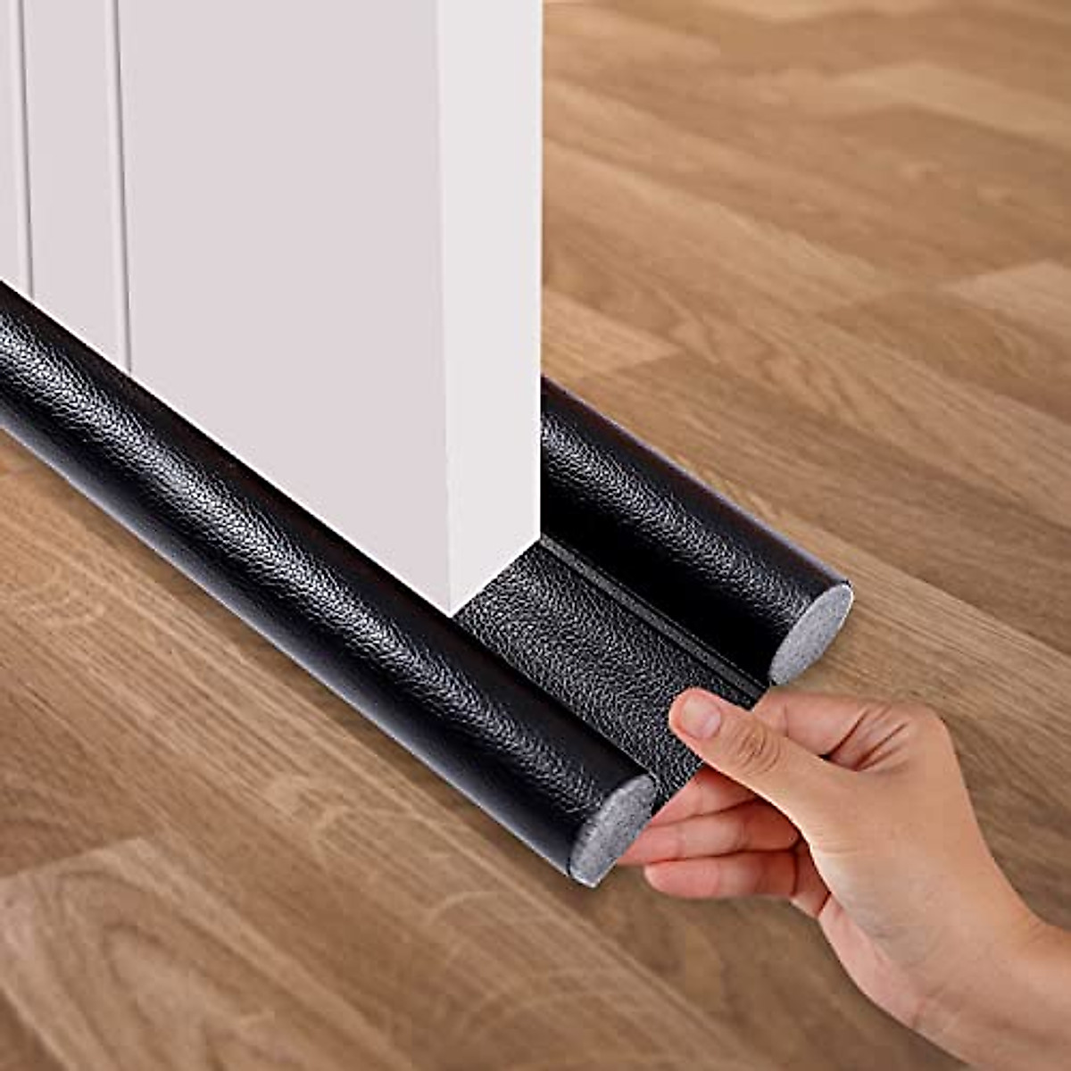 AOKON Door Draft Stopper 36 Inch Under Door Draft Noise Blocker Black Gap Stoppers Entry Door Draft Guard for Bottom of Doors Adjustable Twin Door Draft - Black