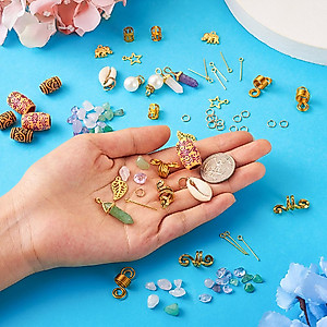 KISSITTY Hair Jewelry Beads Gem Charms for Braids Tibetan Style DIY Hair Dreadlocks Braiding Kit Gemstone Shell Hair Clips Coil Cuffs Accessories for Women Girl Hair Braids Decorations