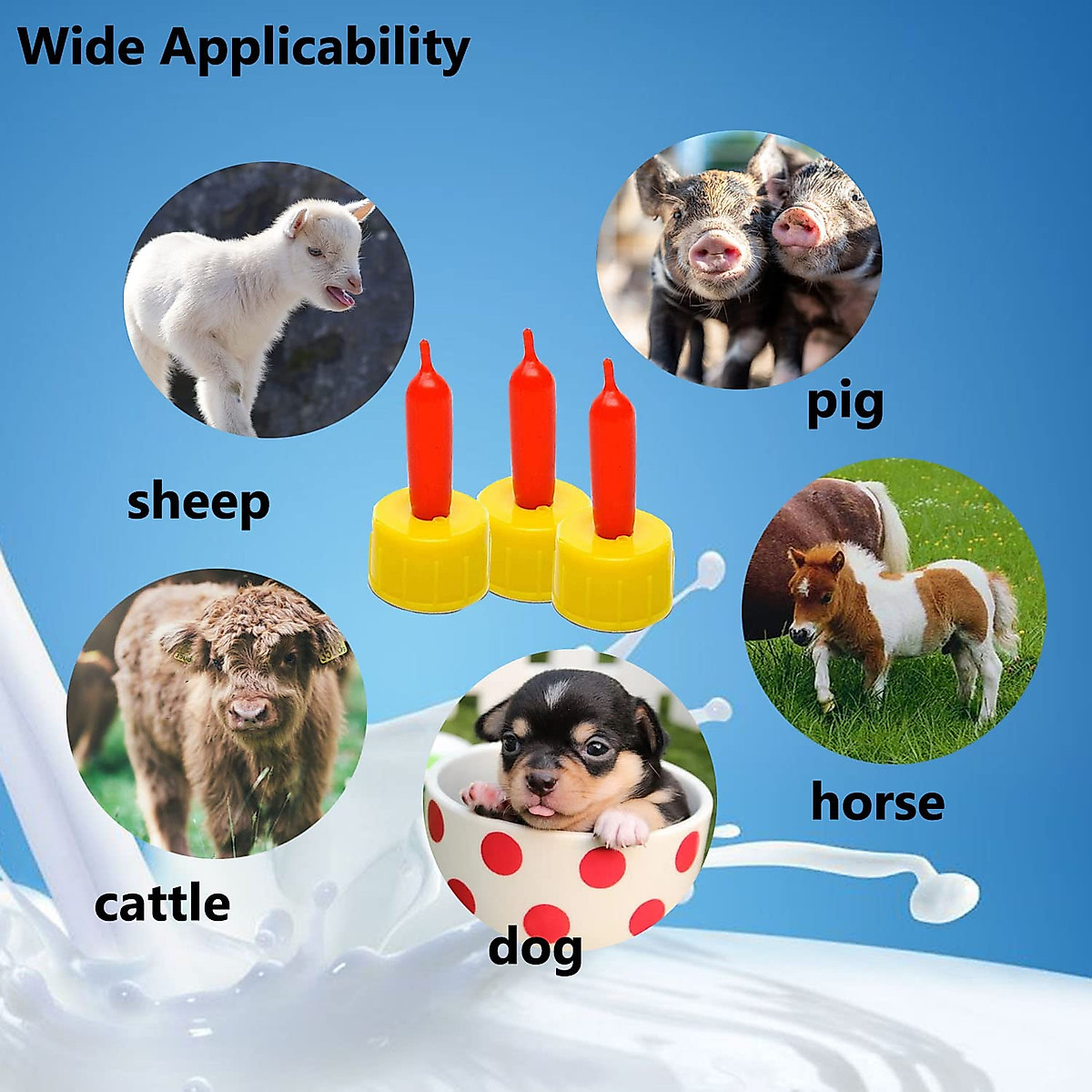 DXary Pritchard Nipple for Goats, Small Soft Goat Nipples Silicone Lambs Milk Drink Nipple for Feeding Sheep Goat Lamb Puppy Nursing Farm Supplies (15 Pieces)