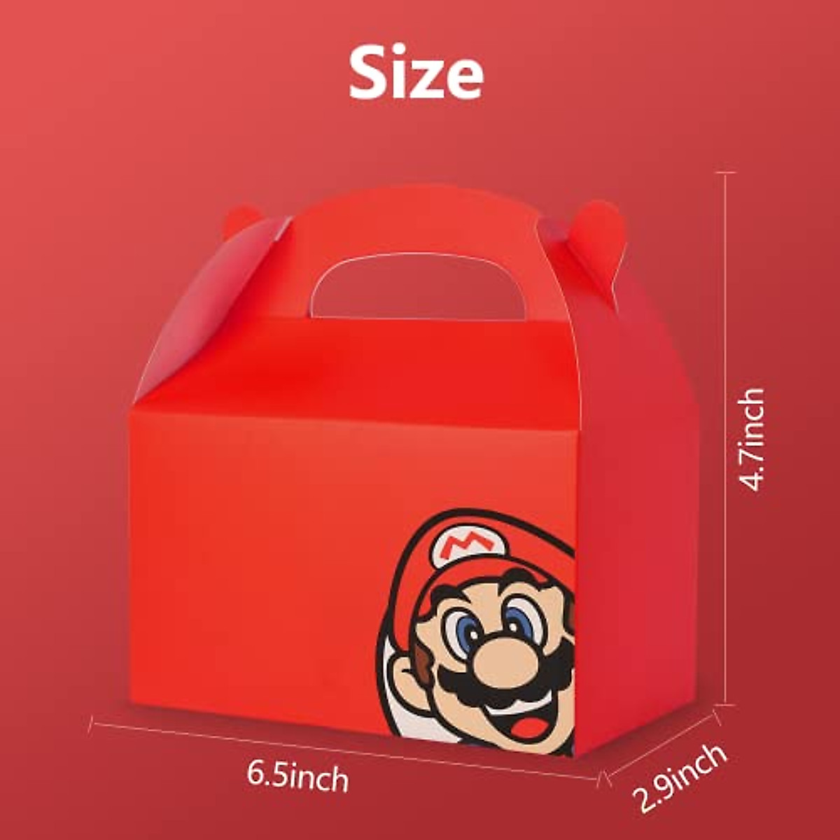 Joyhood Video Game Party Treat Box Compatible With Super M Party - 24 PCS Gift Boxes + 8 Ballon Gifts - Favor Snack Goody Cardboard Bag Gift Giving And Birthday Party Favors Decorations Supplies