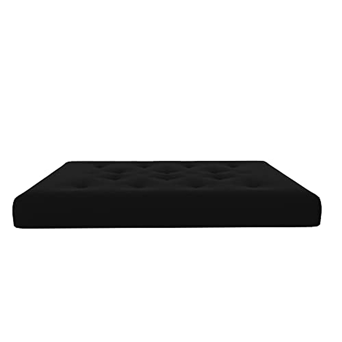 REALROOMS Cozey 8-Inch Spring Coil Futon Mattress, Microfiber, Full, True Black