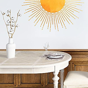 Half Sun Wall Decal Large Wall Decal Sunshine Wall Stickers Vinyl Wall Decals Nursery Wall Sticker Peel and Stick for Kids Playroom Bedroom Living Room Wall Art Decor