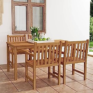 TCSGURK Patio Dining Set,Teak Finish and Ideal for Outdoors, Outdoor Patio Furniture Set
