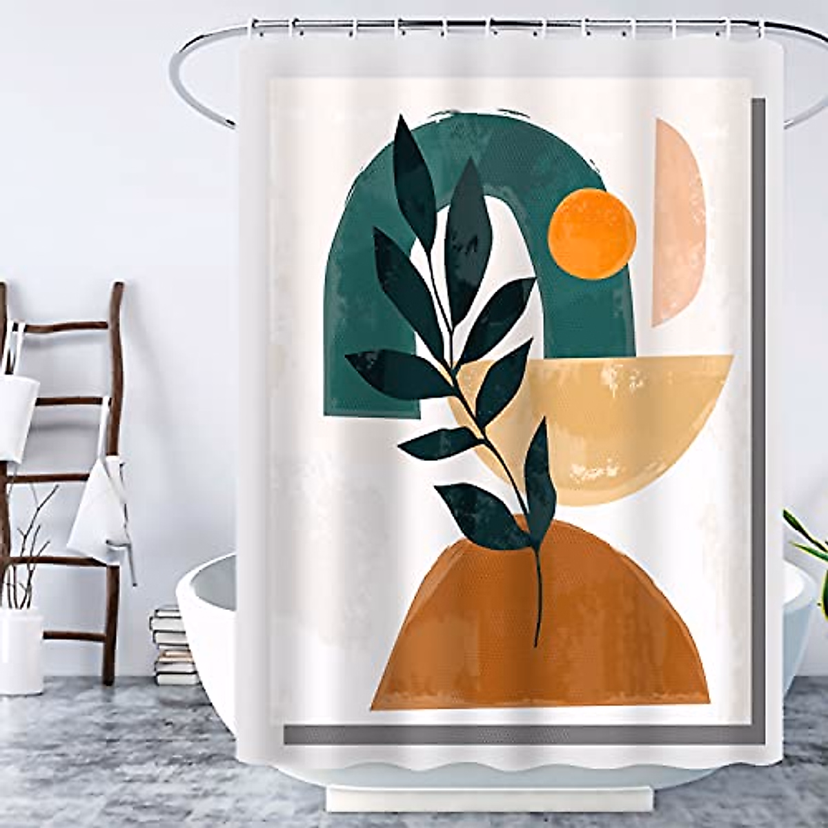 YEZEX Shower Curtain Set with 12 Hooks - Waterproof Polyester Fabric Shower Curtains for Modern Home Bathroom Decorations, Machine Washable, 72"x78"