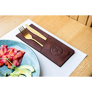 Custom Personalized Leather Cutlery Organizer-Utensil Holder, Utensil Organizer, Silverware Holder, Cutlery Holder, Spoon and Fork Holder, Silverware Sleeves, Flatware Holder, Cutlery Wrappers