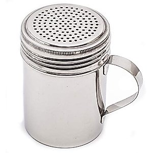 EHOMEA2Z Stainless Steel Dredge Shaker 10 Oz Ideal For Salt, Spice, Sugar, Flour (1, 10 oz With Handle)