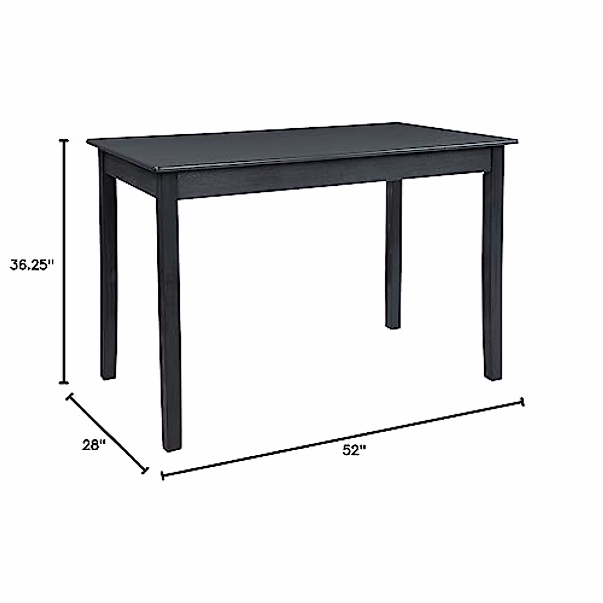Linon Dark Charcoal Wooden Tavern Carter Table, Counter Pub Height