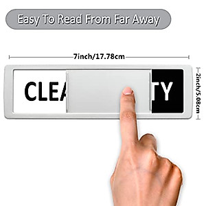 Dishwasher Magnet Clean Dirty Sign, Non-Scratching/Super Strong Soft Magnet with Double-Sided Adhesives/Easy to Read & Slide for Kitchen/Dishwasher/Fridge/Laundry/Washing Machine (Silver & White)