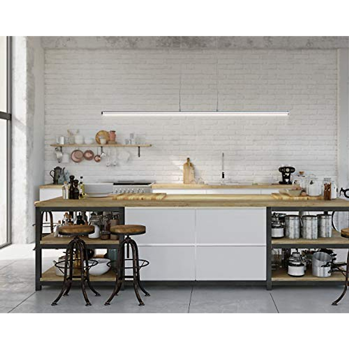 JONATHAN Y JYL7023A Conley 39.5" Dimmable Adjustable Integrated LED Metal Linear Pendant Minimalistic Modern Contemporary Dining Room Living Room Kitchen Foyer Bedroom Hallway, Chrome