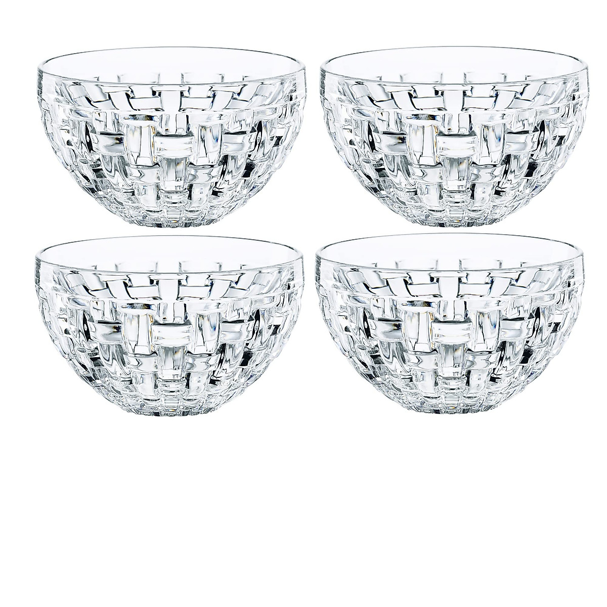Nachtmann Bossa Nova Round Crystal Dip Bowls, Set of 4, Serving Dish for Sauce, Salsa, Ice Cream, and Dips, Giftable, 3.5 Ounce, Clear, Dishwasher Safe