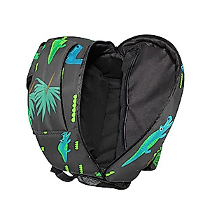 Krafig Cartoon Crocodile Animal Boys Girls Kids School Backpacks Bookbag, Elementary School Bag Travel Backpack Daypack