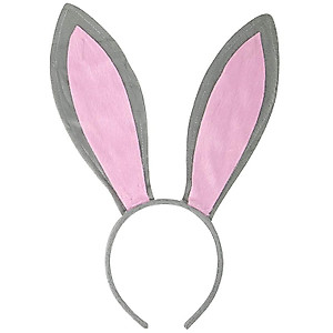 Funcredible Gray Bunny Ears Headband - Rabbit Ears Headband - Bunny Cosplay Costume Accessories - Bendable Bunny Ears for Kids and Adult