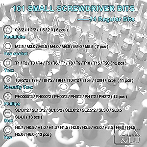 ZLX&LU Precision Screwdriver Set, Small Computer and Laptop Repair Tool Kit, Consisting of 101 Mini Screwdriver Bits, Suitable for Cleaning and Repairing, iPhone, ps4, Electronics and PC Accessories