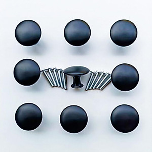 Stainless Steel Mushroom Cabinet Knob, Black, Single Hole