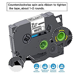 2 Pack Replacement for Brother Tz Tape,TZe-231 12mm 0.47 Laminated White TZ Tape, P Touch Tape 12mm Compatible with Brother Label Maker PT-D210 PT-H110 PT-D600 PT-D400, 8m 26.2ft Label Maker Tape