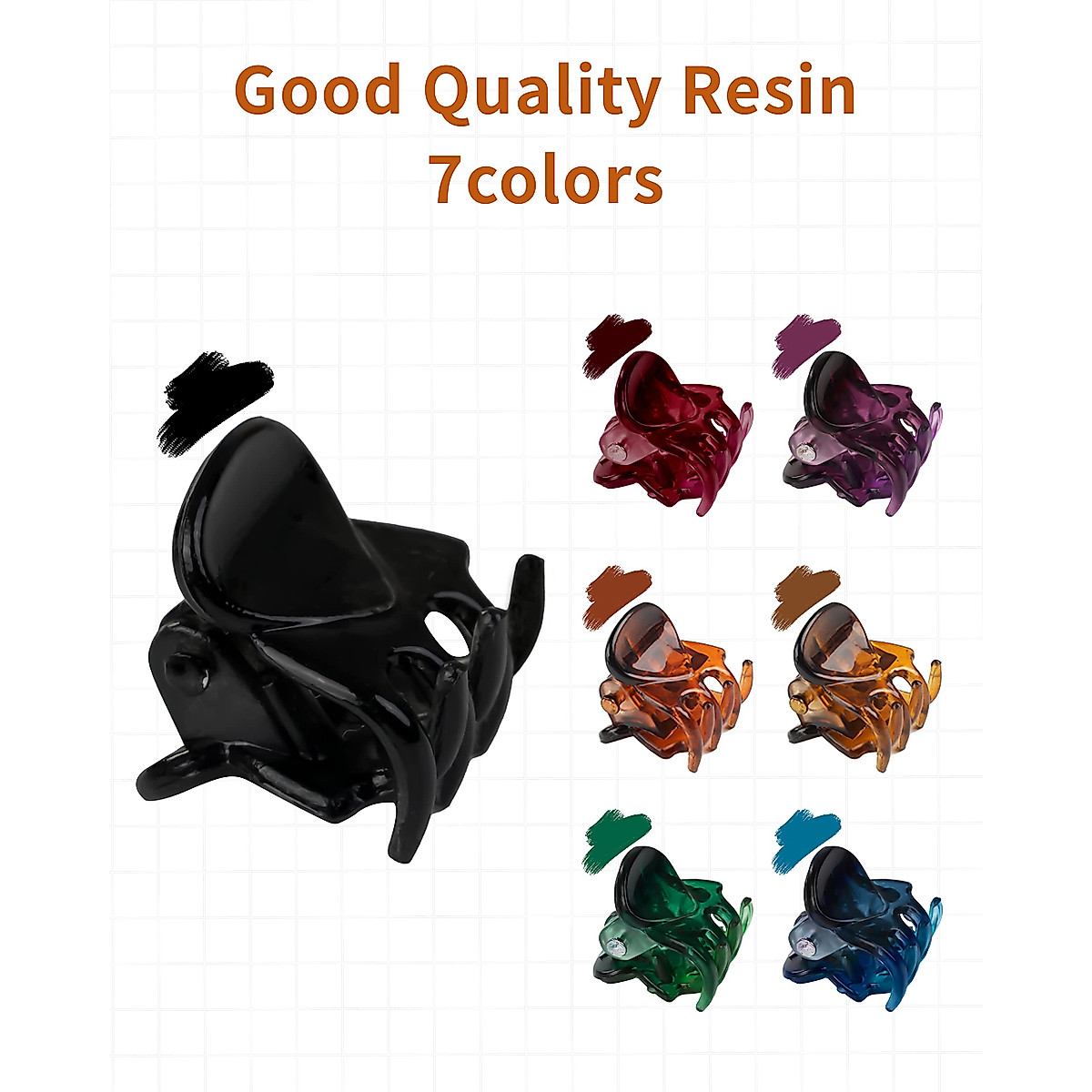 Mini Hair Clips - 72 Pcs for Women and Girls, Plastic, Small Claw Hair Clips with 3 Colors, Tiny