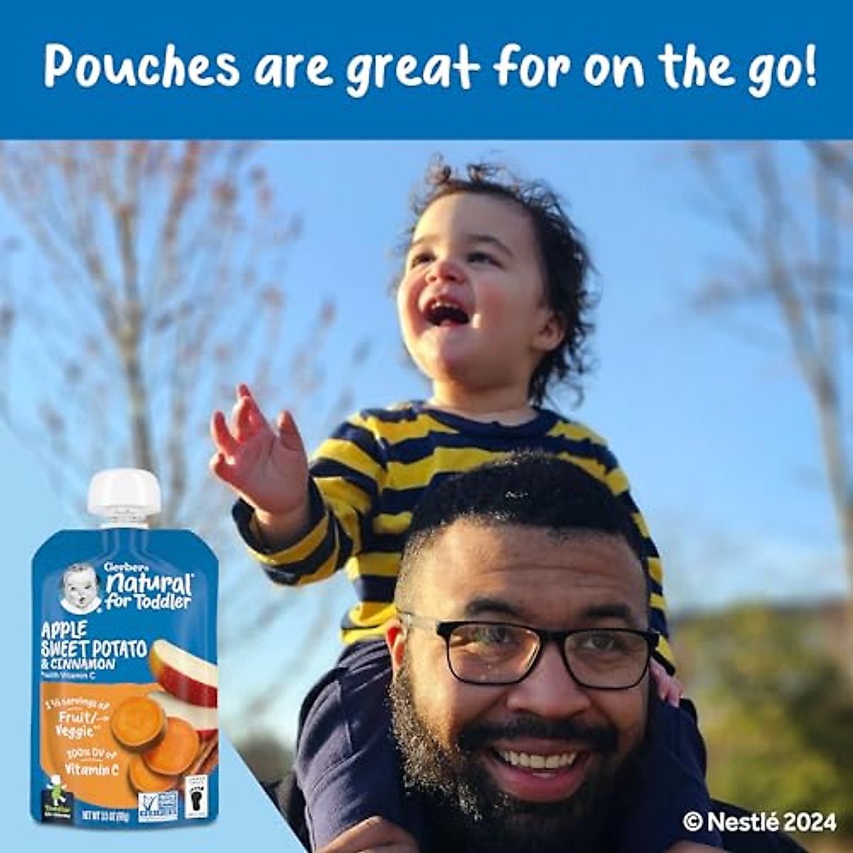 Gerber Baby Food Pouches, Toddler 12+ Months, Apple Sweet Potato, 3.5 Ounce (Pack of 12)
