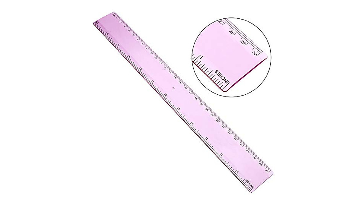 2 Pack Pink Plastic Rulers - Perfect for School & Office