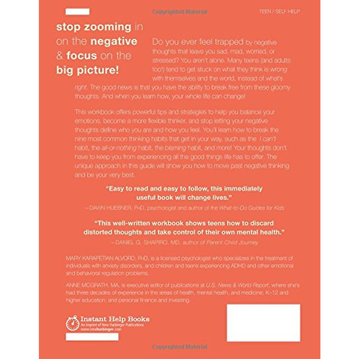 Conquer Negative Thinking for Teens: A Workbook to Break the Nine Thought Habits That Are Holding You Back