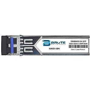 Brute Networks 10051-BN - 1000BASE-SX 300m MMF 850nm SFP Transceiver (Compatible with OEM PN# 10051)