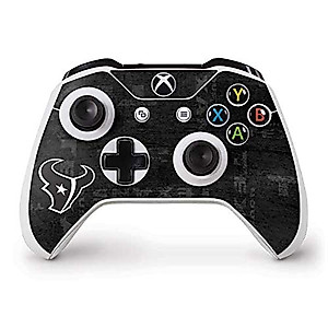 Skinit Decal Gaming Skin Compatible with Xbox One S Controller - Officially Licensed NFL Houston Texans Black & White Design