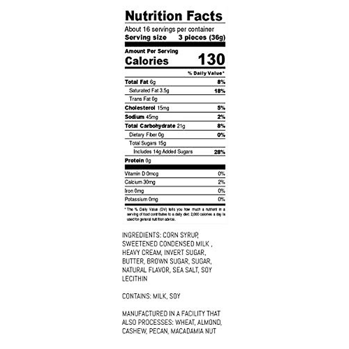 Taras All Natural Gourmet Original Vanilla Caramel: Small Batch, Creamy & Individually Wrapped - Original Vanilla, 20 Oz