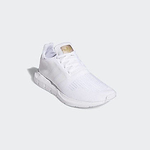 adidas Women's Swift Run Shoes, White/White/Copper Metallic, 7.5