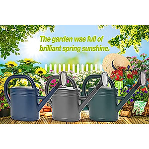 Watering Can 1 Gallon for Indoor Plants, Garden Watering Cans Outdoor Plant House Flower, Gallon Watering Can Large Long Spout with Sprinkler Head (Blue)